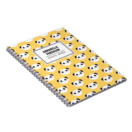 Cute Kawaii Panda Face Pattern Personalized Notebook | Zazzle