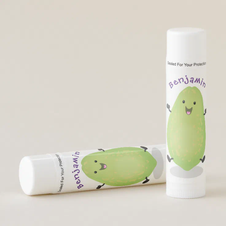 Cute kawaii papaya paw paw cartoon illustration lip balm | Zazzle