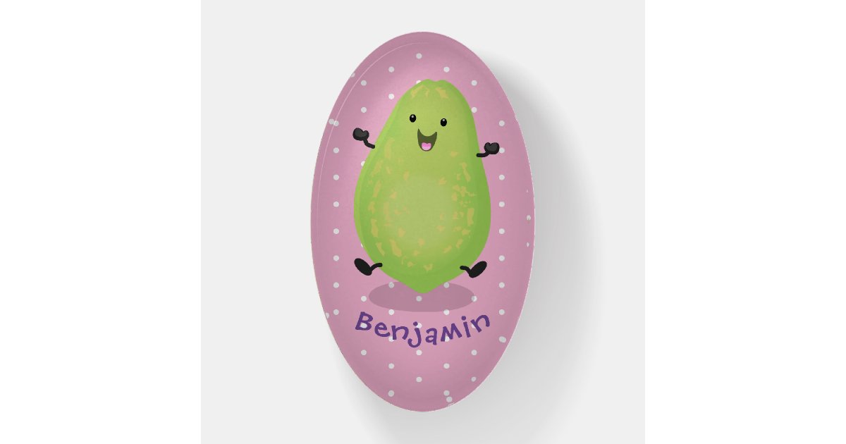 Cute kawaii papaya paw paw cartoon illustration paperweight | Zazzle