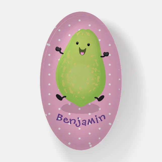 Cute kawaii papaya paw paw cartoon illustration paperweight | Zazzle