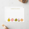 Cute Kawaii Pastel Fruit Personalized Stationery Note Card | Zazzle