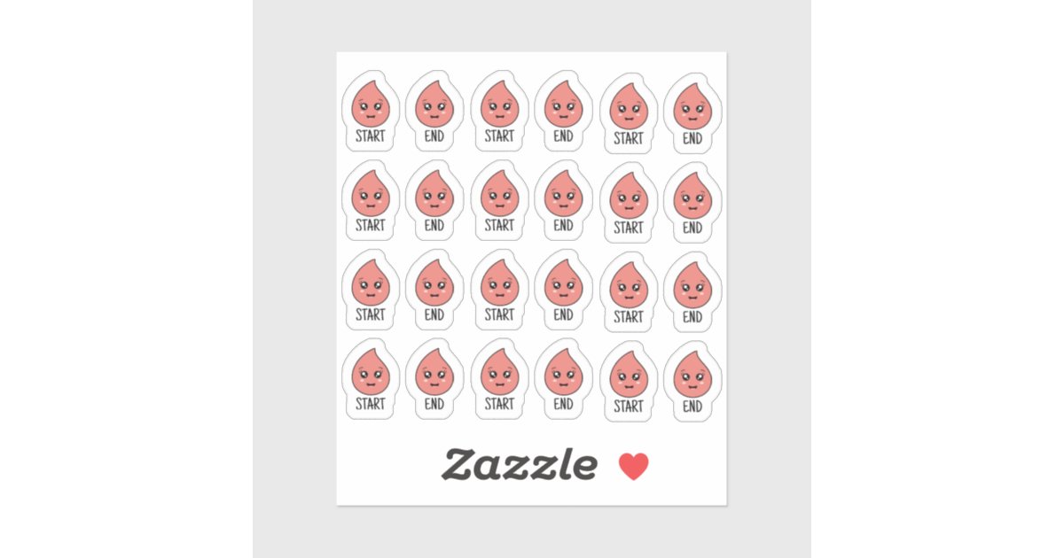 Cute Kawaii Period Tracker Cycle Menstrual Planner Sticker | Zazzle