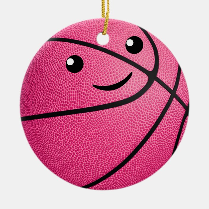 cute kawaii personalized girls basketball ceramic ornament | Zazzle.com