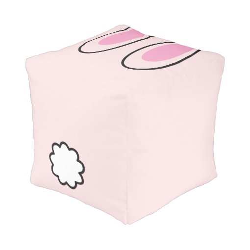 Cute, kawaii, pink bunny design pouf | Zazzle