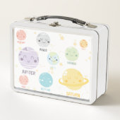 Cute Kawaii Planetary Solar System Astronomy Metal Lunch Box | Zazzle