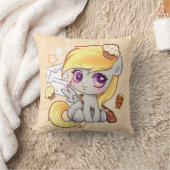 Cute kawaii postman pony with letters and cupcakes throw pillow | Zazzle