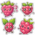 cute kawaii raspberries sticker | Zazzle