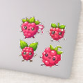 cute kawaii raspberries sticker | Zazzle