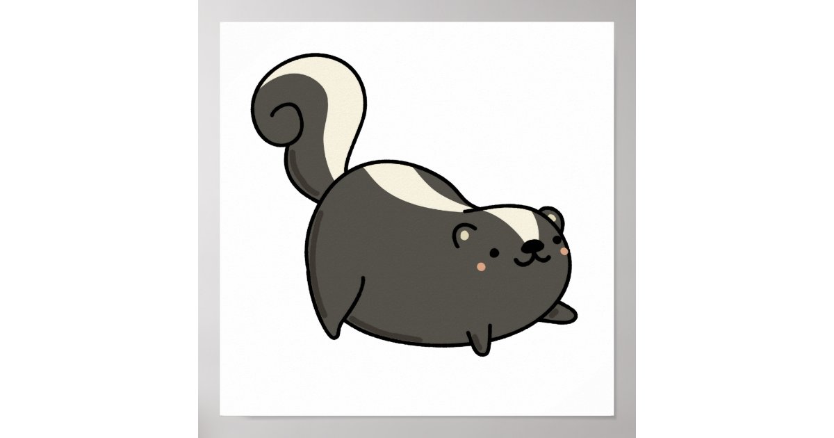 Cute Kawaii Skunk Poster | Zazzle