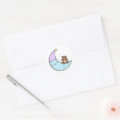 Cute Kawaii Sleepy Moon Classic Round Sticker | Zazzle
