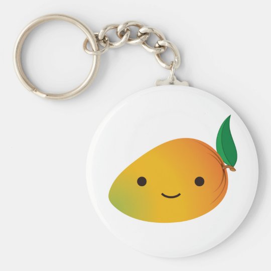 Cute Kawaii Smiling Mango Keychain | Zazzle.com