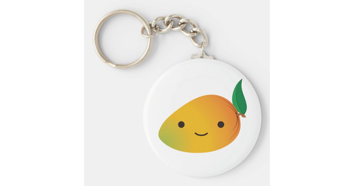 Cute Kawaii Smiling Mango Keychain | Zazzle.com