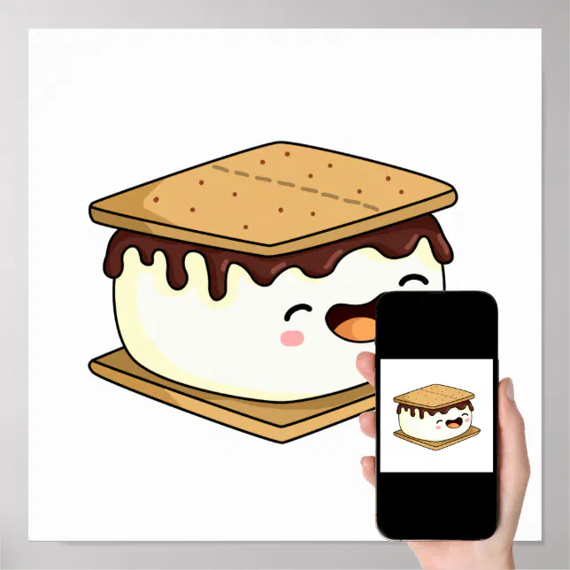 Cute Kawaii Smore Poster | Zazzle