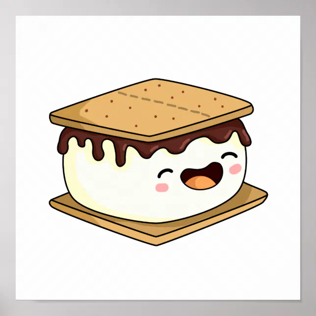 Cute Kawaii Smore Poster | Zazzle