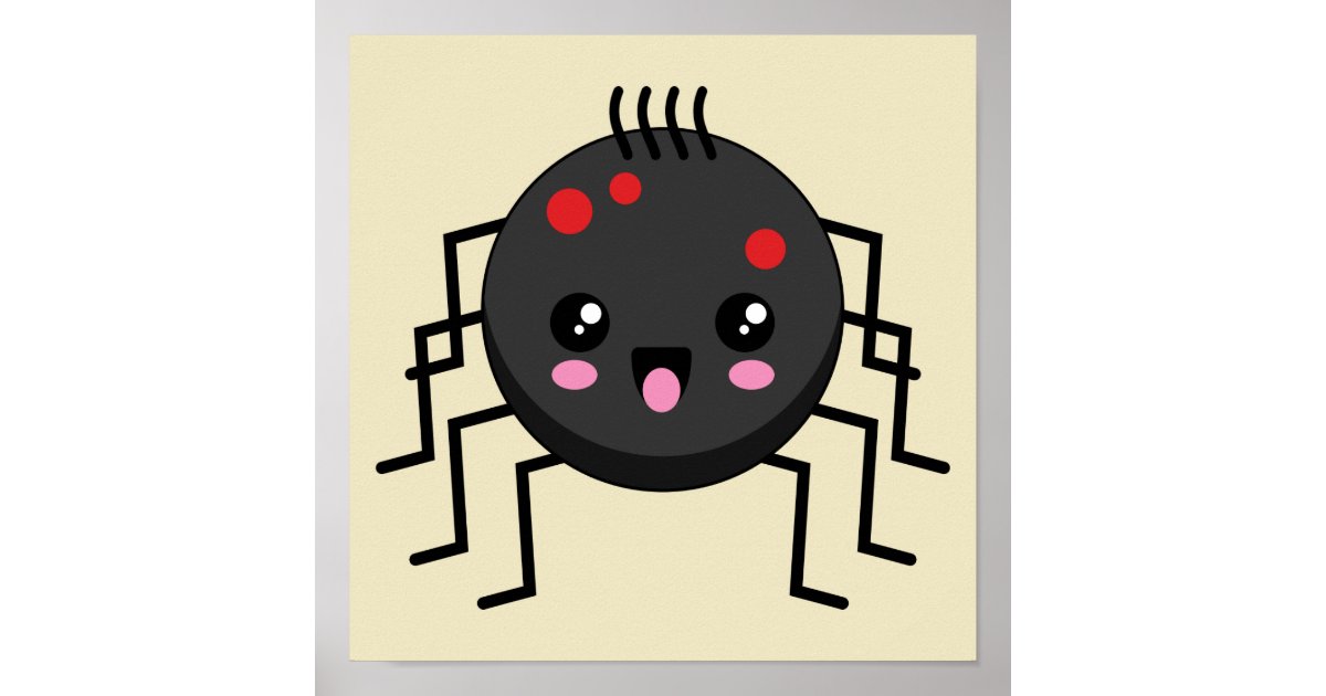 Cute Kawaii Spider Poster | Zazzle