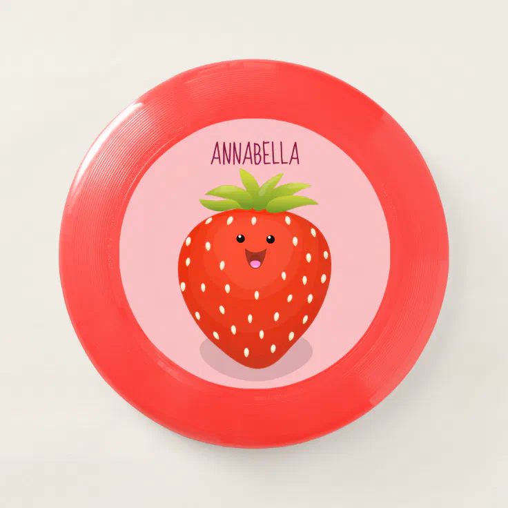 Cute kawaii strawberry cartoon illustration Wham-O frisbee | Zazzle