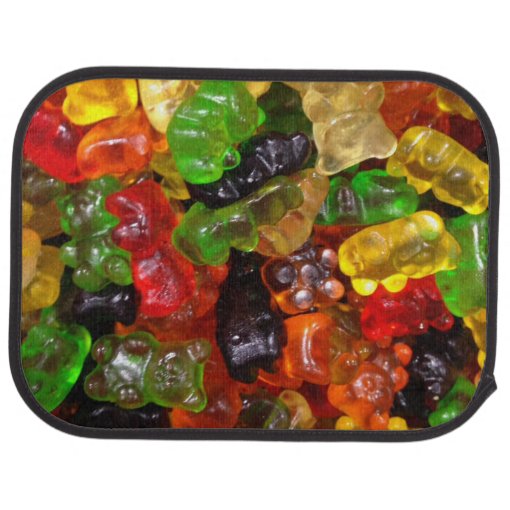 cute kawaii sweets colorful candy bear gummy car floor mat | Zazzle