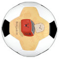 Cute kawaii toast and red toaster cartoon soccer ball | Zazzle