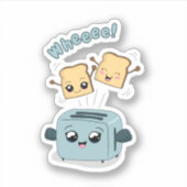 Cute Kawaii Toast and Toaster Sticker | Zazzle