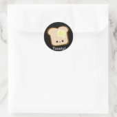 Cute kawaii toasty toast and butter sticker | Zazzle