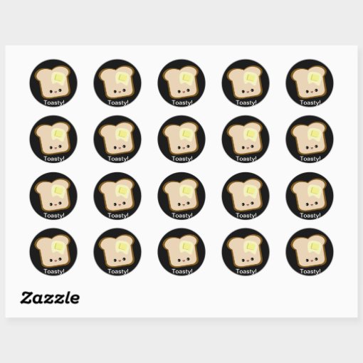 Cute kawaii toasty toast and butter sticker | Zazzle