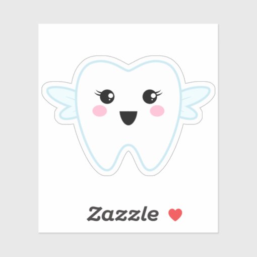 Cute kawaii tooth fairy sticker | Zazzle