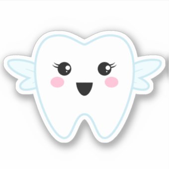Cute kawaii tooth fairy sticker | Zazzle