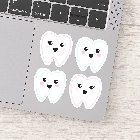 Cute kawaii tooth sticker | Zazzle.com