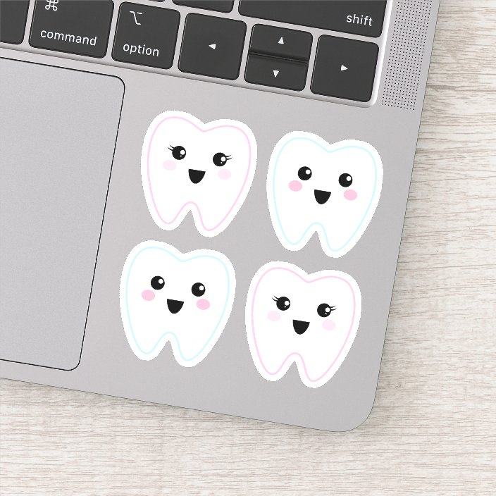 Cute kawaii tooth sticker | Zazzle.com