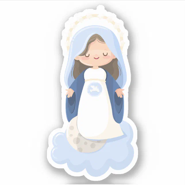 Cute Kawaii Virgin Mary Sticker | Zazzle