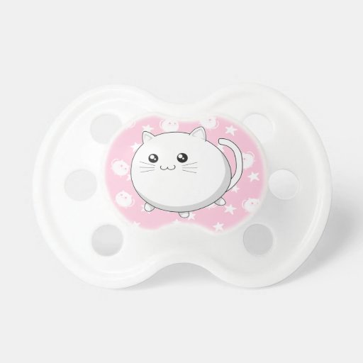 Cute Kawaii white kitty cat Pacifier | Zazzle