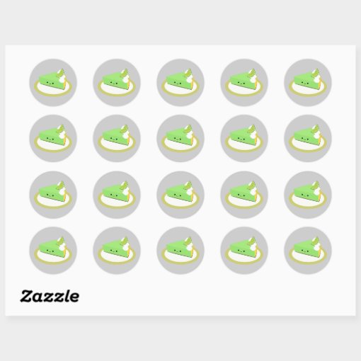 Cute Key Lime Pie Classic Round Sticker | Zazzle