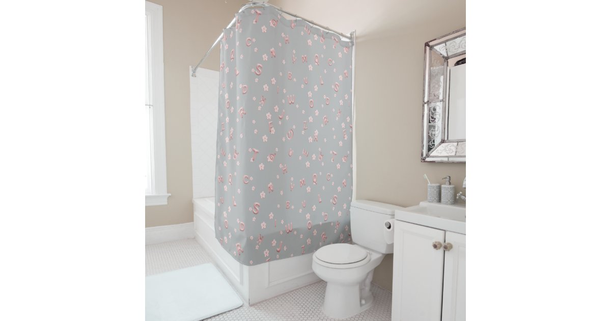 Cute kids ABC Alphabet flower Children school Shower Curtain | Zazzle