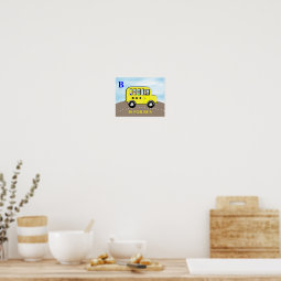 Cute Kids Alphabet Letter B Bus Poster Print | Zazzle