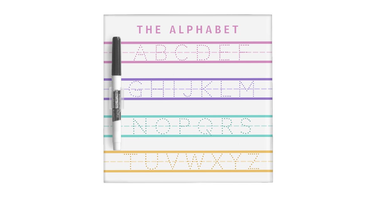Cute Kids Alphabet Tracing Writing Practice Chart Dry Erase Board | Zazzle