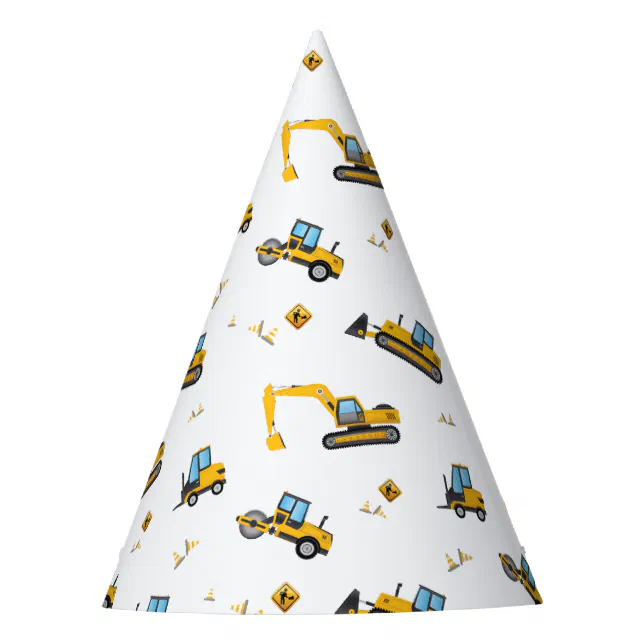 Cute Kids Birthday Decorations Construction Paper Party Hat | Zazzle