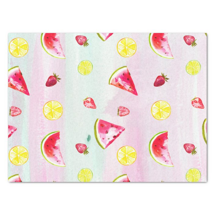 Cute Kids Birthday Watermelon Lemon Tissue Paper | Zazzle.com