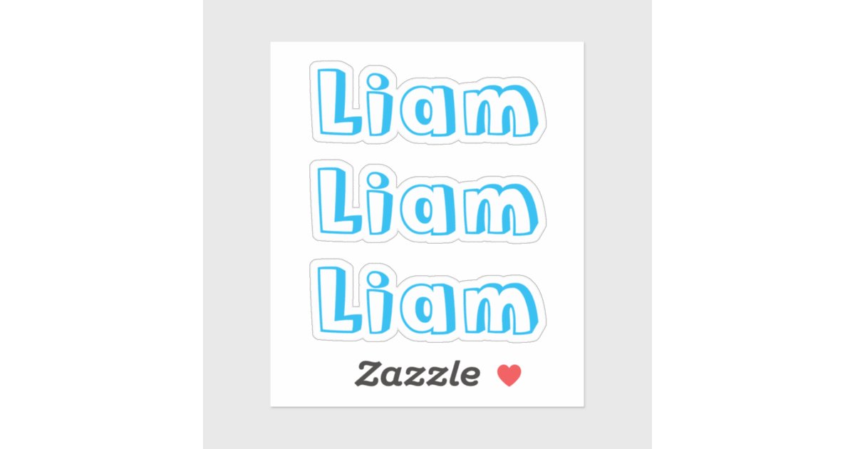 Cute Kids Blue Name Sticker | Zazzle