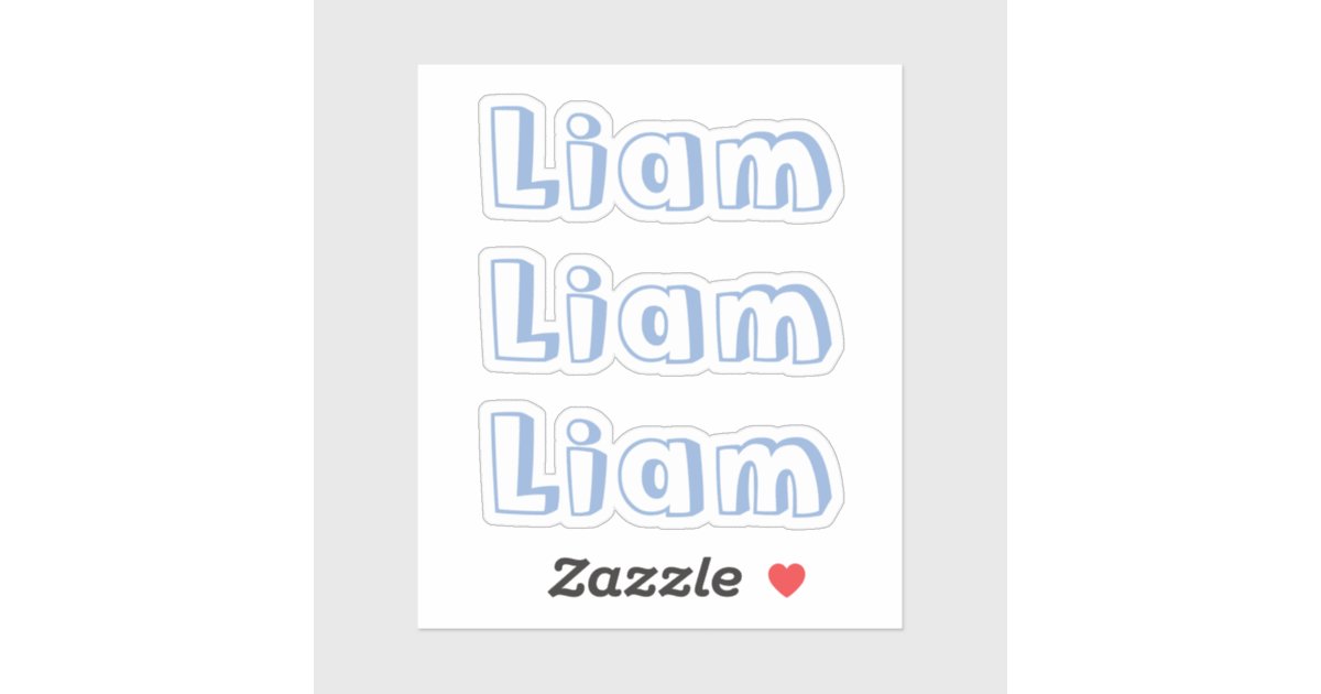 Cute Kids Boy Baby Blue Name Sticker | Zazzle