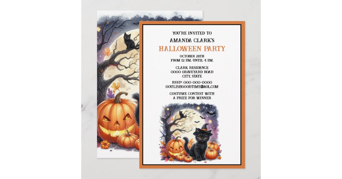 Cute Kids Costume Halloween Party Invitation | Zazzle