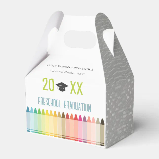 Cute Kids Crayon Fun Rainbow Preschool Graduation Favor Boxes | Zazzle