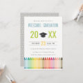 Cute Kids Crayon Fun Rainbow Preschool Graduation Invitation | Zazzle