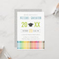 Cute Kids Crayon Fun Rainbow Preschool Graduation Invitation | Zazzle