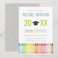 Cute Kids Crayon Fun Rainbow Preschool Graduation Invitation | Zazzle