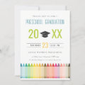 Cute Kids Crayon Fun Rainbow Preschool Graduation Invitation | Zazzle