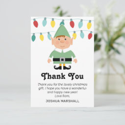 Cute Kids Elf Christmas Thank You | Zazzle