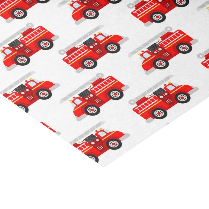 Cute kids firetruck pattern party tissue paper | Zazzle.com