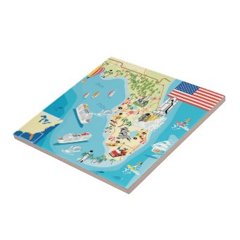 Cute Kids Florida Map Ceramic Tile | Zazzle