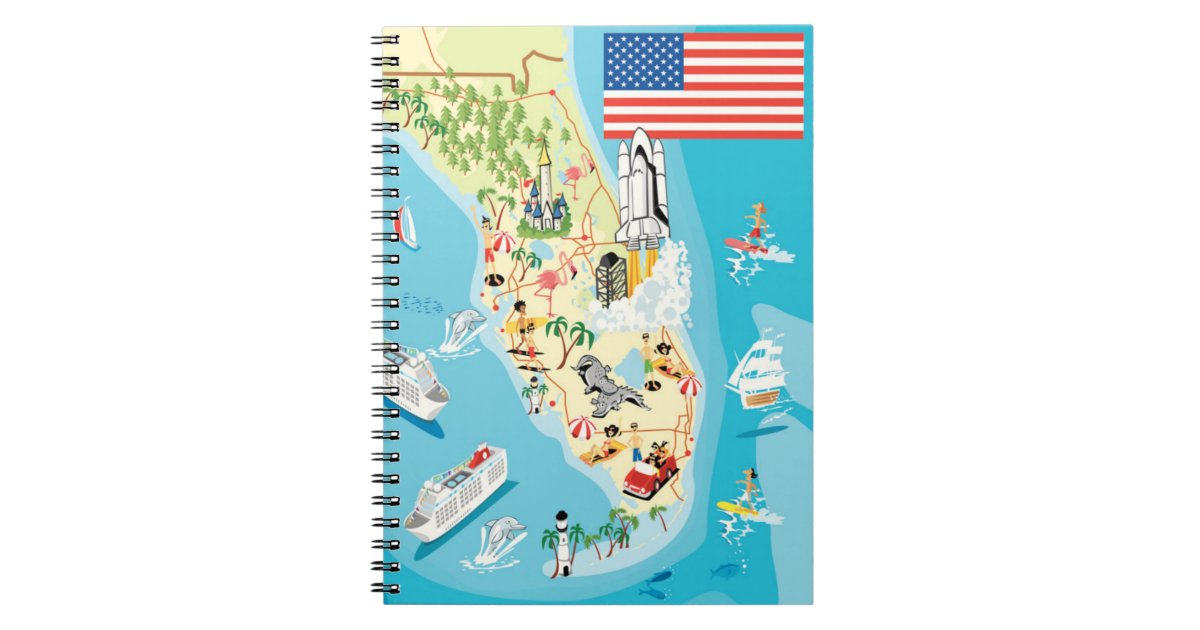 Cute Kids Florida Map Notebook | Zazzle