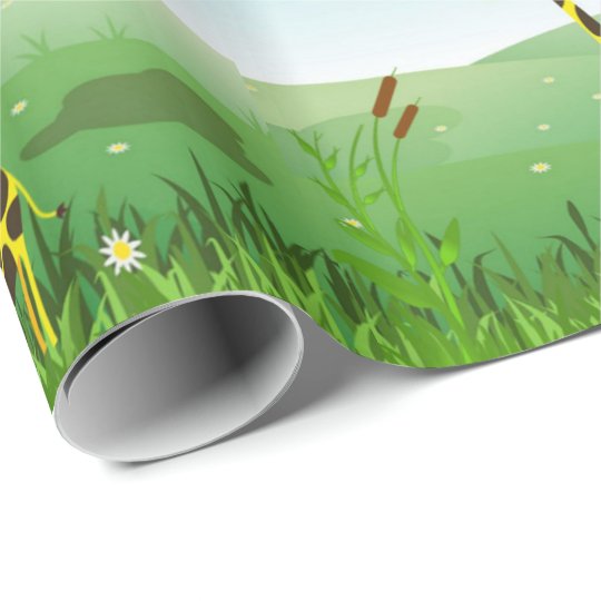 Cute Kids Giraffe Wrapping Paper | Zazzle.com